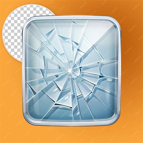 Premium Psd Broken Frosted Glass Realistic Icon