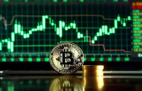 Premium Photo Bitcoin With Green Graph On Computer Screen Background Crypto Currency Trading