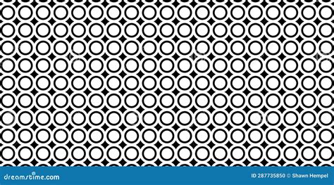 Abstract Modern Minimal Black And White Monochrome Geometry Circles And Squares Polka Dot Grid