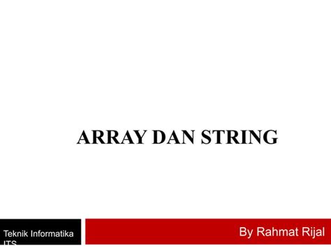 Array Dan String Ppt