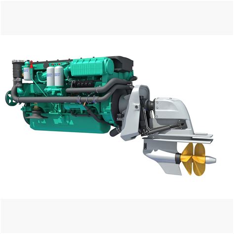 Volvo Penta Powerboat Engine 3d Model Download Engine On