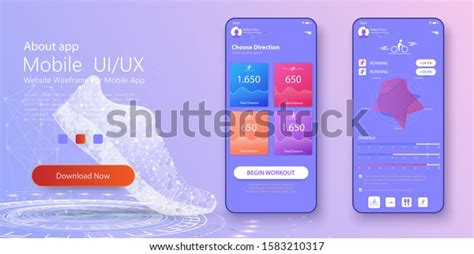 Different Ui Ux Gui Screens Fitness Stock Vector Royalty Free 1583210317 Shutterstock