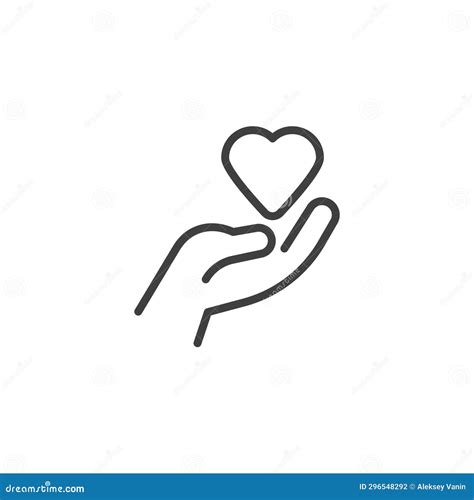 Hand Giving Heart Line Icon Stock Vector Illustration Of Clipart