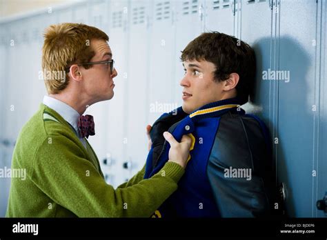 Nerd Picking On Jock Stock Photo Alamy