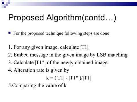 Steganalysis Of Lsb Matching Steganography Ppt