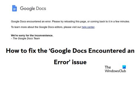 Google Docs Encountered An Error Fixed Artofit