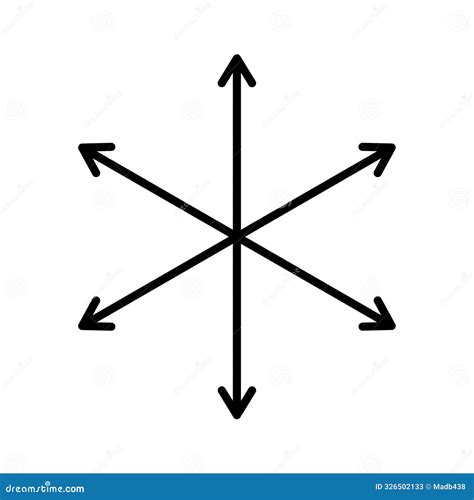 The Six Pointed Arrow Icon In Linear Style Vector Stock Illustration Illustration Of The Six Pointed Arrow Icon In Linear Style Vector Stock Illustration Illustration Of