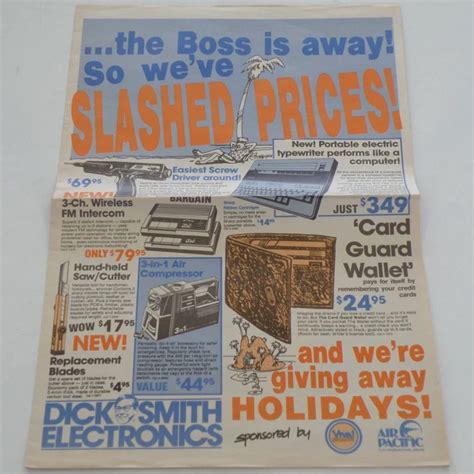 Rare C1984 Dick Smith Electronics Slashed Prices Mini Tabloid 8 Page Catalogue Eur 3 00