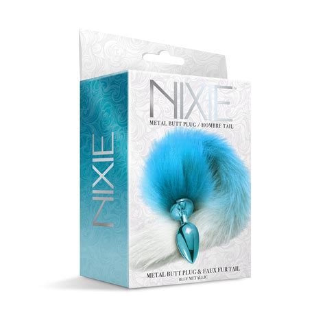 Nixie Metal Butt Plug With Ombre Tail Blue Global Novelties Llc