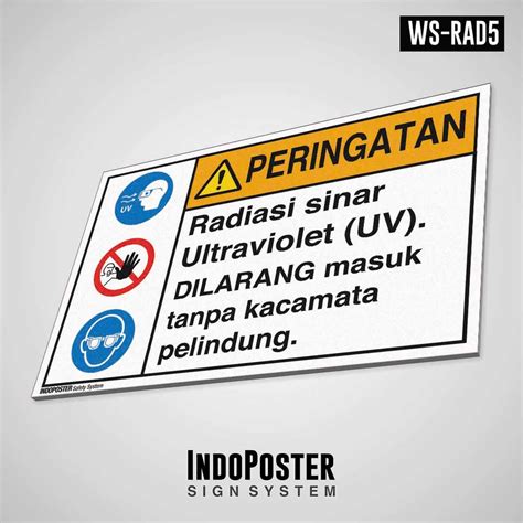 Jual Safety Sign Rambu K3 Pvc Ansi Bahaya Radiasi Ultraviolet Wajib