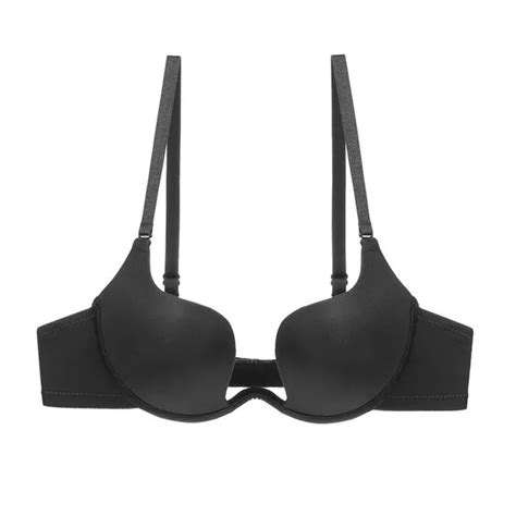 One Piece Bra Women Sexy Female Push Up Bras Cross Back Deep U Plunge
