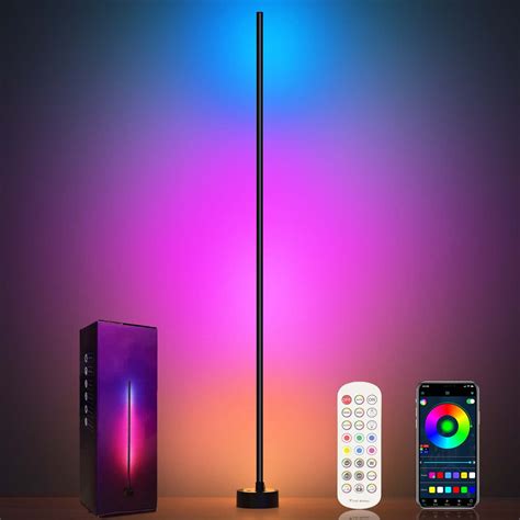 Miortior Corner Floor Lamp Smart RGB LED Corner Lamp With App And