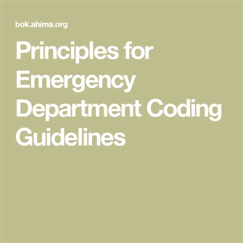 Emergency Department Coding Guidelines