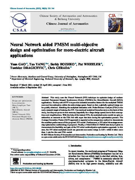 Neural Network Aided Pmsm Multi Objective Design And Optimization For