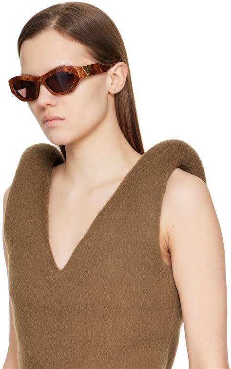 Bottega Veneta Brown Angle Hexagonal Sunglasses Bottega Veneta