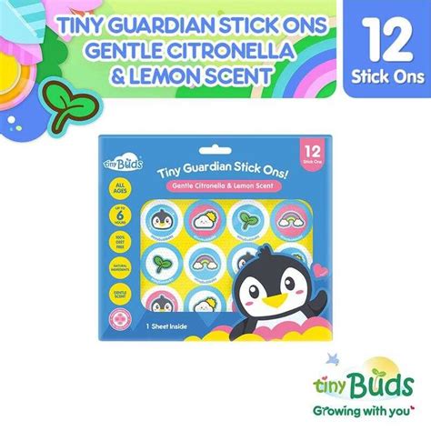 Tiny Buds Guardian Stick Ons Gentle Citronella And Lemon Scent 12