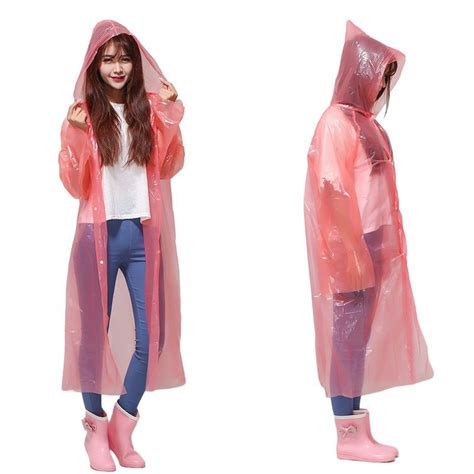 Pocket Rain Coat Disposable Waterproof Plastic Pe Raincoats Multi