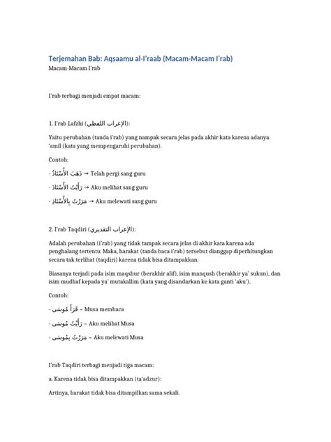 Macam Macam Irab Pdf