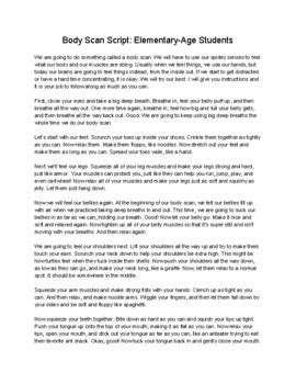 Body Scan Mindfulness Script Elementary SEL By Babe Social Working It