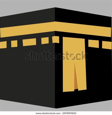 Meticulously Crafted Illustration Kaaba Revered Cube Shaped Stock