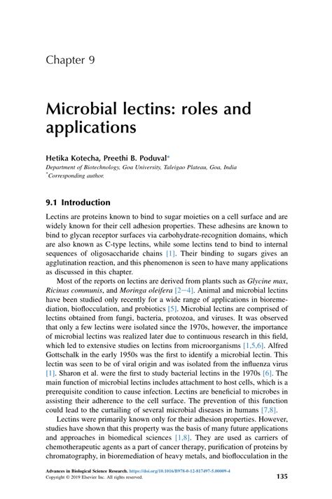 PDF Microbial Lectins Roles And Applications