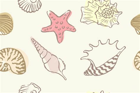 Premium Vector Seashell Pattern Fabric Pattern Wallpaper Textile
