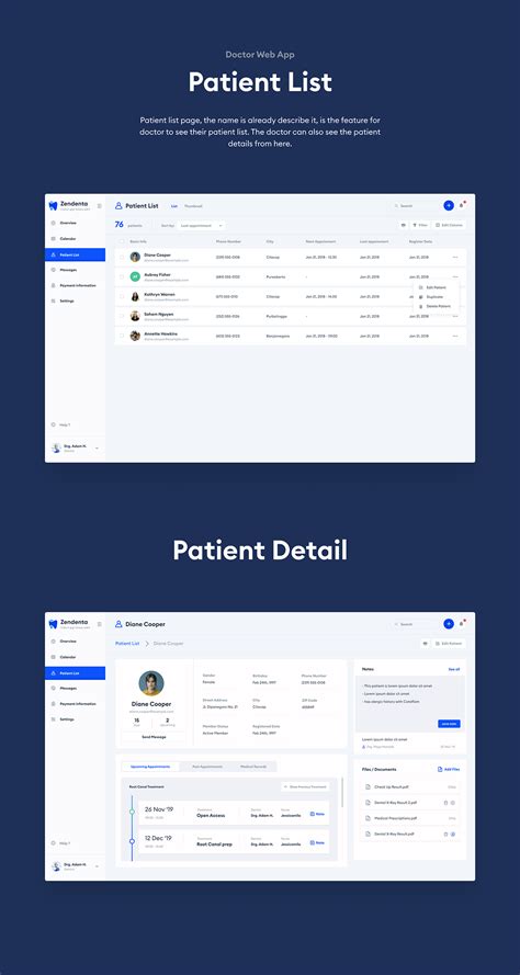 Zendenta Dental Clinic Management System On Behance App Design Layout Web App Design Web