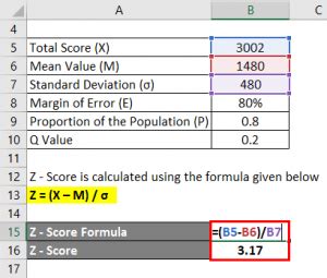 Sample Size Formula Calculator Excel Template