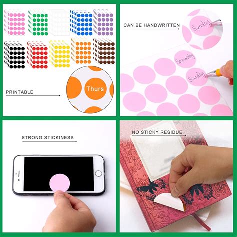 Aiex 1200pcs Color Coding Stickers 30mm12inch Round Colored Dot