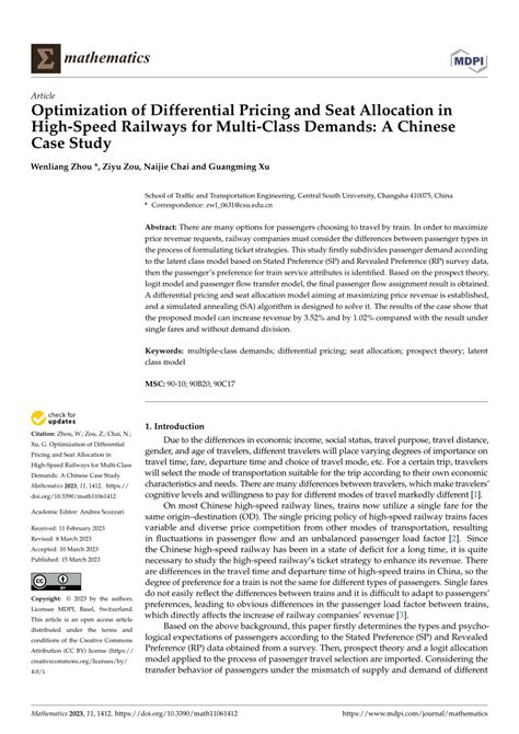pdf optimization of differential pricing and seat allocation in high