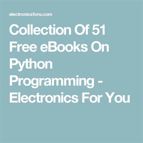 45 Free Ebooks On Python Programming Learn Python Python