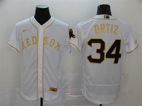 Ecseller Official Mens Mlb Boston Red Sox 34 David Ortiz White