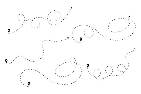 Dashed Line Arrow Route Path Vector 34629172 Vector Art At Vecteezy