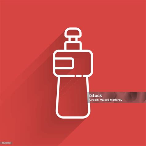 긴 그림자로 분리 된 화이트 라인 식기 세척 액체 병 아이콘 설거지용 액체 세제 벡터 일러스트레이션 가사 집안일에 대한 스톡 벡터 아트 및 기타 이미지 Istock