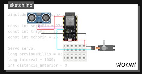 Servomotor Y Ultrasonido Copy Wokwi Esp32 Stm32 Arduino Simulator
