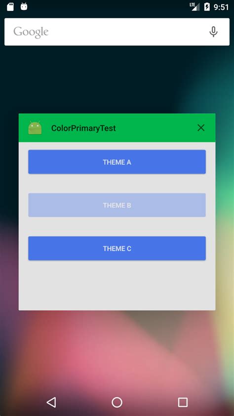 Android Appbar Branding Bar Color Not Changing On Custom Theme Switch In API Nougat When