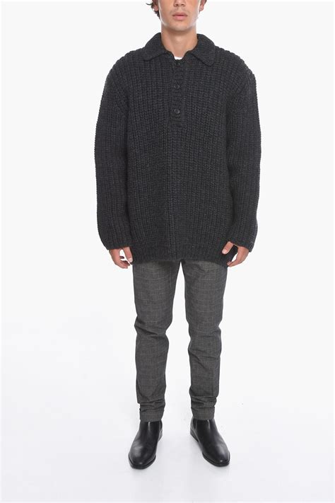 Our Legacy Virgin Wool Sweater With Front Buttoning Men Glamood Outlet