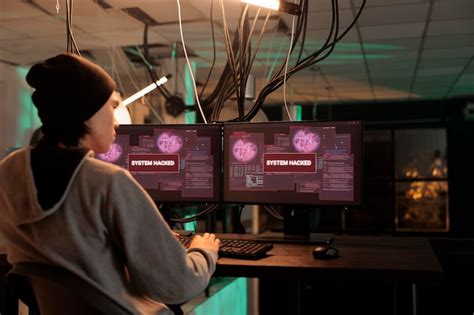 Premium Photo System Hacked By Cybercriminal Reading Warning Alert