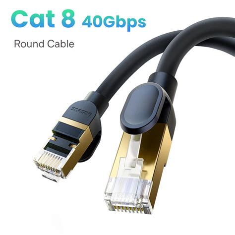 Baseus Cat8 Ethernet Cable High Speed 40gbps 2000mhz Cat8 Networking Braided Internet Lan Cord