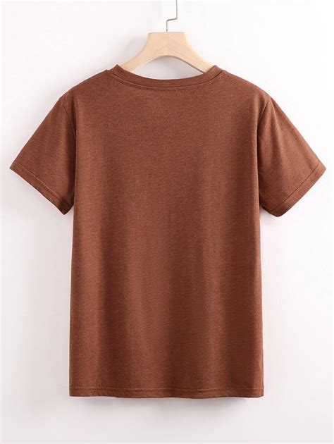 Shein Ezwear Camiseta Con Estampado De Café Moda De Mujer Shein México