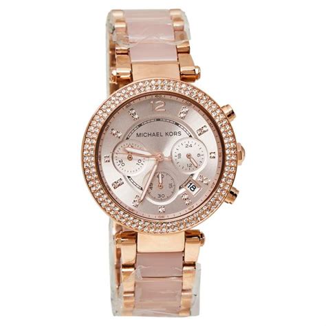 Michael Kors Rose Gold Tone Stainless Steel Parker Mk5896 Womens