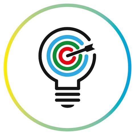 Premium Vector Lightbulb Objective Target Icon Vector