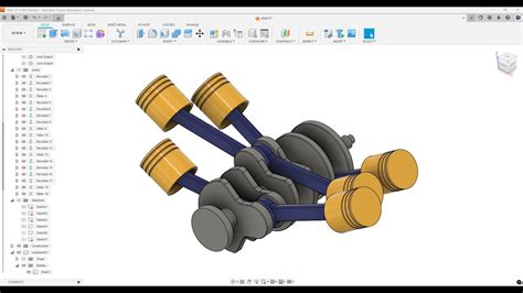 Build A V6 Engine In Fusion 360 Full Assembly Animation Youtube