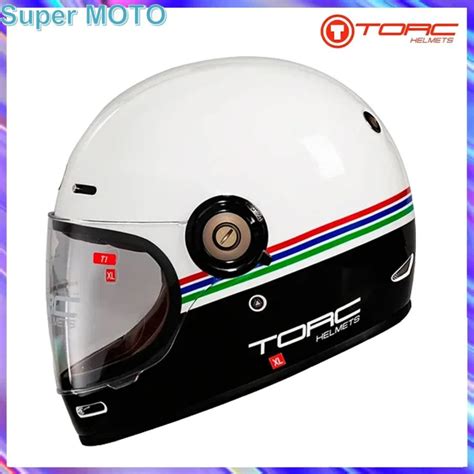 Torc Fiberglass Retro Motorcycle Helmet Dot Ece Certification Full Face