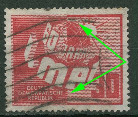 Ddr 1950 1 Mai Tag Der Arbeit Mit Plattenfehler 250 F 24 Gestempelt