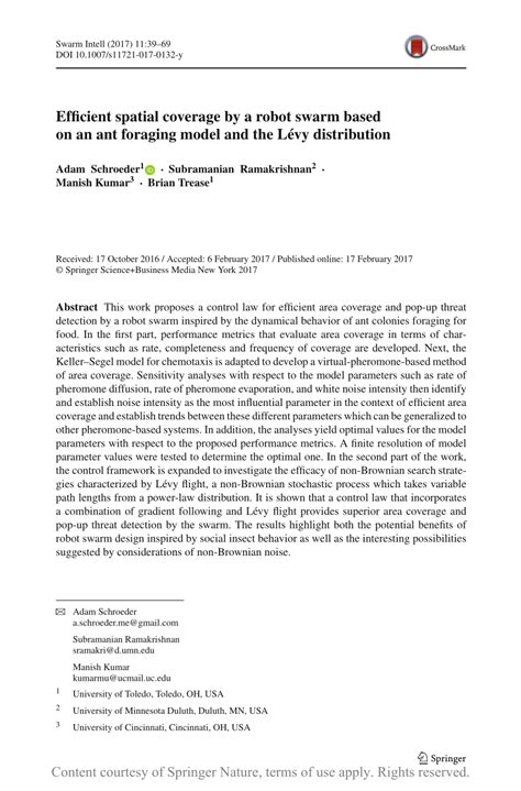 Efficient Spatial Coverage By A Robot Swarm Based On An Ant Foraging