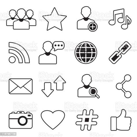 소셜 미디어 아이콘입니다 채우기 설계로 선 벡터 일러스트레이션 Brand Name Online Messaging Platform