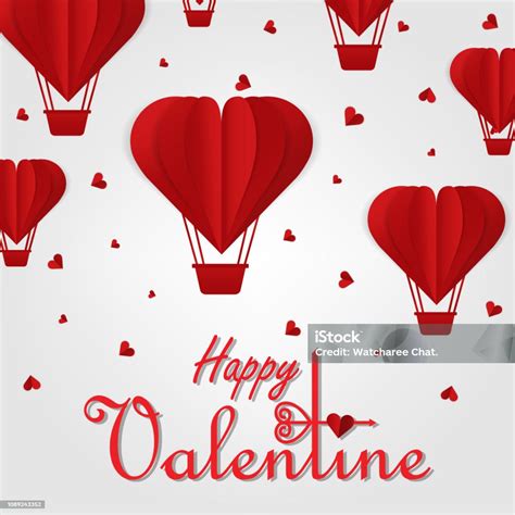 해피 발렌타인 데이 빨간 봉투 용지 흰색 바탕에 붉은 심장 모양 비행 마음과 마음을 잘라 설계 측면 종이 심장이입니다 공휴일에 대한 스톡 벡터 아트 및 기타 이미지 Istock
