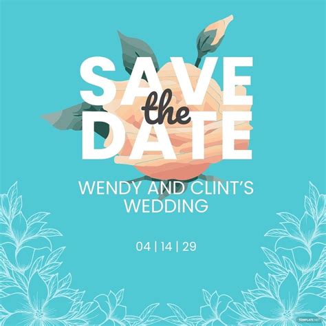 Free Wedding Save The Date Linkedin Post Template To Edit Online