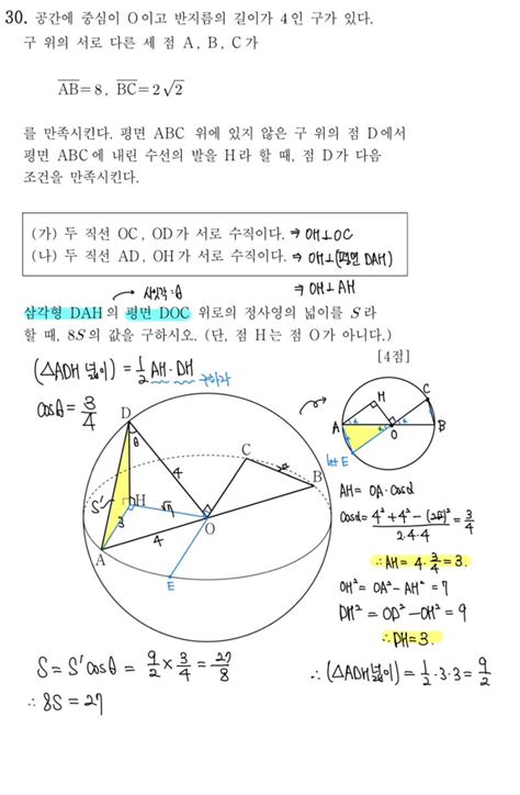 고37모 2023년 7월 모의고사 수학 문제풀이 해설 확통 미적분 기하~30번 네이버 블로그